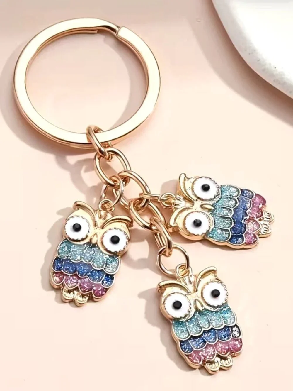 Accessories | New Adorable Owl Keychain Glitter Key Ring Purse Charm ...